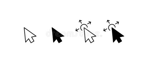 Hand Mouse Pointer Pictogram On Transparent Background Finger Web Click Pointer Line And