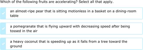 ixl identify whether objects are accelerating 7th grade science
