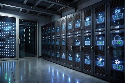 A Secure Server Room With Multiple Layers Of Protection Premium Ai