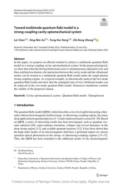 Toward Multimode Quantum Rabi Model In A Strong Coupling Cavity