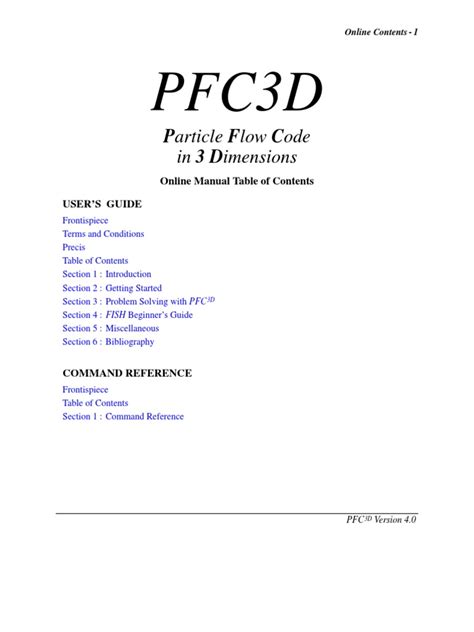 Pfc3d Users Guide And Reference Pdf