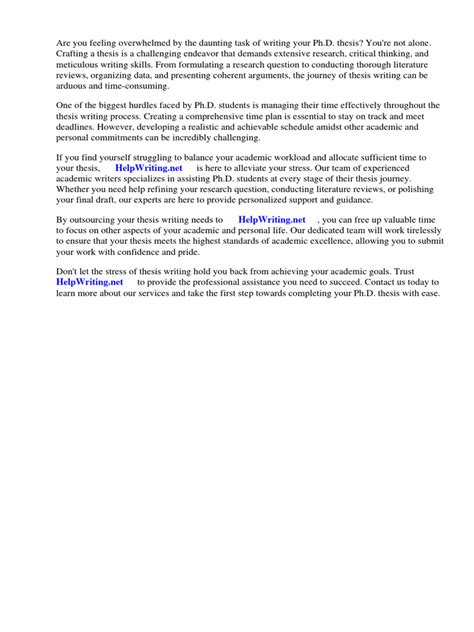 Phd Thesis Time Plan Pdf Thesis Doctor Of Philosophy