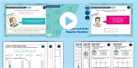 👉 Year 5 Maths Dim Step 4 Compare And Order Negative Numbers