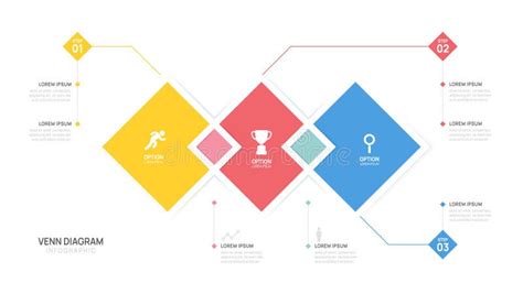 Infographic Geometric Venn Diagram Chart Template For Business Start Up
