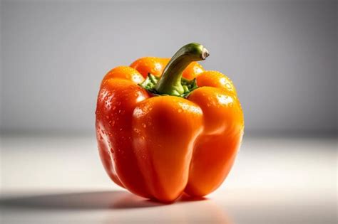 Premium Photo A Bell Pepper With A Green Stem Is On A Table