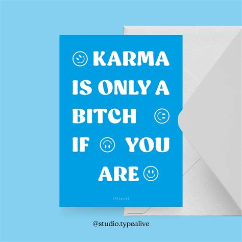 Postcard Karma Is Only Funny And Beautiful Greeting Card With Saying Humorous T Idea For