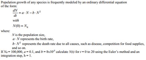 Solved Population Growth Of Any Species Is Frequently