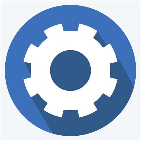 Icon Settings Suitable For Mobile Apps Symbol Long Shadow Style