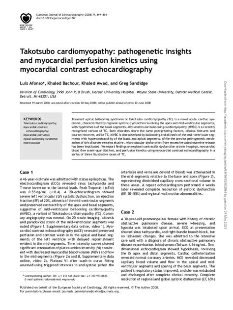 Pdf Apical Ballooning Syndrome