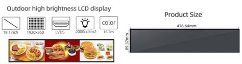 Inch TFT LCD Display X LVDS Interface IPS High Brightness