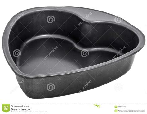 Metal Heart Shaped Baking Dish Isolated On White Background Stock Image Image Of Heart Shaped