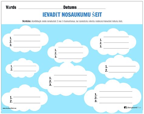 Homofoni Vārdu Mākoņi Storyboard By Lv Examples