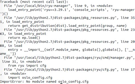 Python ImportError No Module Named Oslo Config Cfg Ryu App Stack Overflow