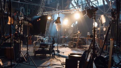 Behind The Scenes Capturing The Ambiance Of Film Production Stock