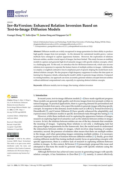 Pdf Inv Reversion Enhanced Relation Inversion Based On Text To Image