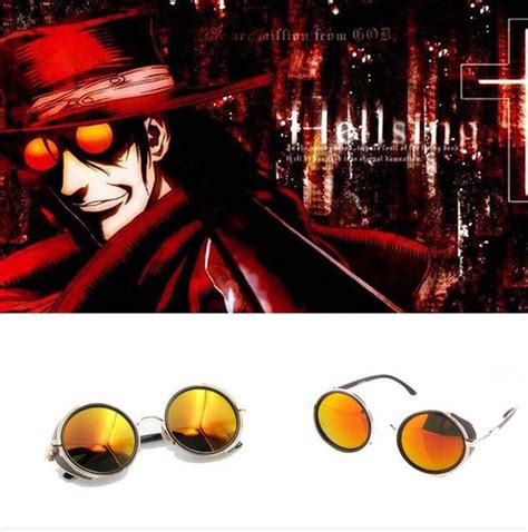 Anime Hellsing Alucard Vampire Hunter Tailored Cosplay Glasses Sunglasses Orange Prop Costume