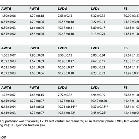 Echocardiography Data Download Table