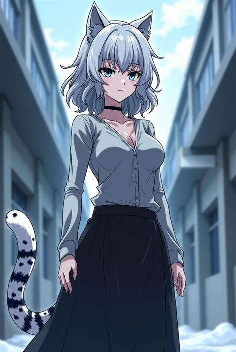 Anime Style Boku And Hero Academia Mature Woman Half Snow Leopard With