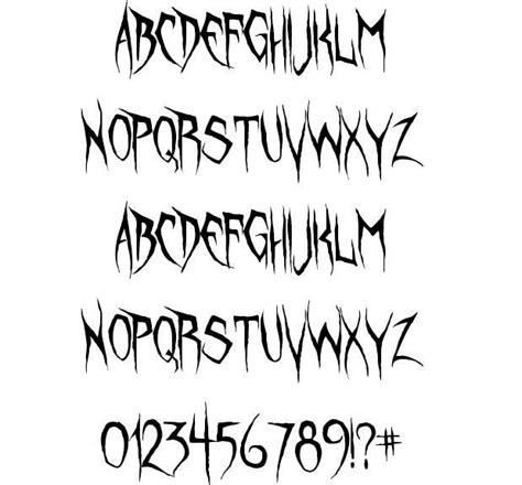 Horror Font Styles Horror Font Lettering Fonts Tattoo Lettering Styles