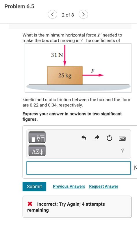 Solved What Is The Minimum Horizontal Force F Needed To Make