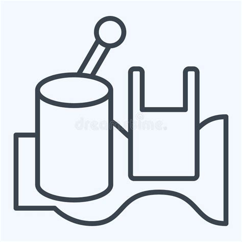 Icon Ocean Related To Plastic Pollution Symbol Line Style Simple