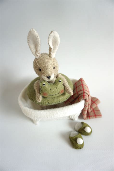 Collectible Bath Set Bath Set Frog Bath Set For A Doll Felt Bath Set