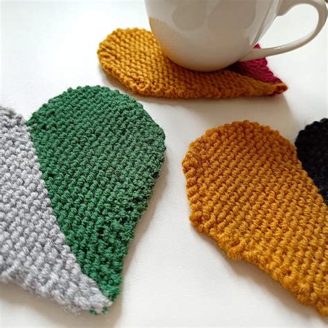 Hogwarts Heart Mug Coaster Knitting Pattern Pdf