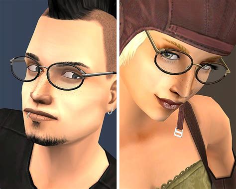 Mod The Sims Ts3 Conversion Oval And Half Rim Glasses Sims Sims 2