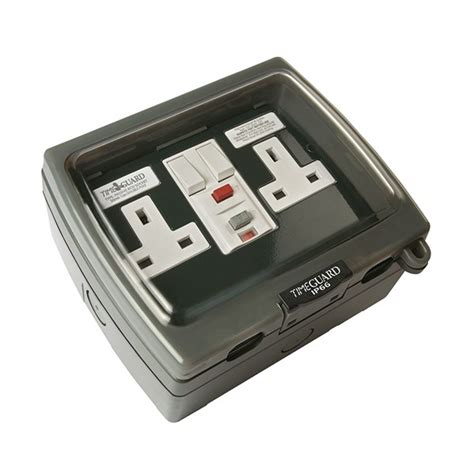 Timeguard Tgv204 Weathersafe Vision Two Gang 13a Switched Rcd Socket Passive Ukes
