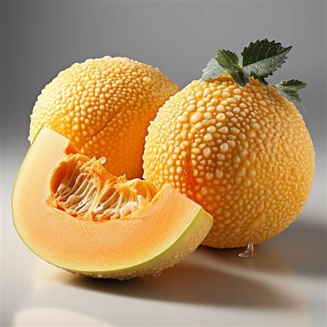 Premium Ai Image Juicy Temptation Fresh Sweet Orange Melon On White