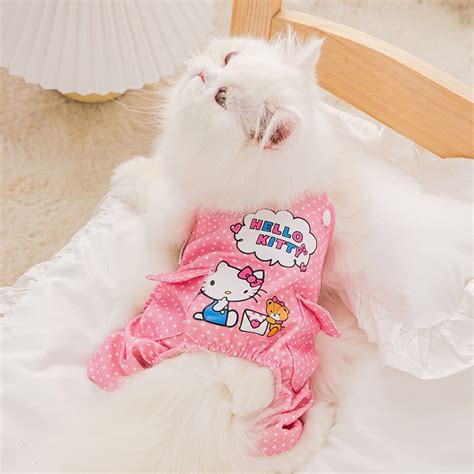 正品 【hello Kittyand聯名】貓咪衣服 春秋薄款 小型幼犬 泰迪比熊 寵物服 蝦皮購物