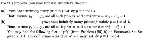 solved for this problem you may not use dirichlet s