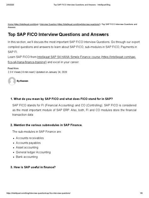Top Sap Fico Interview Questions And Answers Intellipaat Blog Pdf Debits And Credits Sap Se