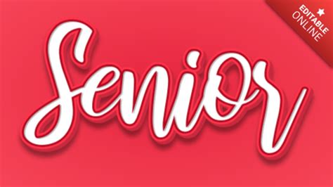 Senior Red Love 3d Text Effect Generator