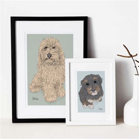 Cockapoo And Cavapoo Personalised Portraits Animal Portraits Drawing