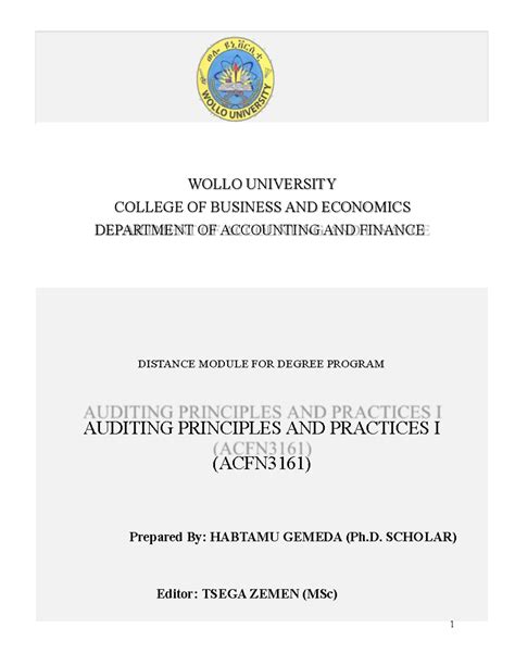 All Auditing Principle And Practice 1 Word Wollo University College