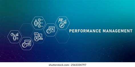 Performance Management Gradient Header Process Improvement Stock Vector