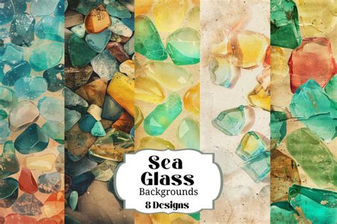 8 Sea Glass Watercolor Illustrations Graphic By Laura Beth Love