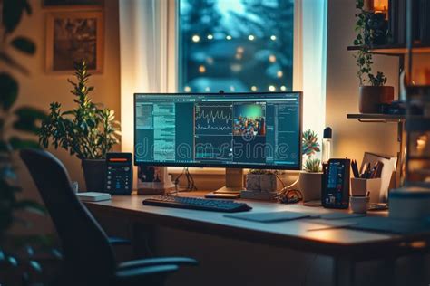 Cozy Home Workspace With Tech Stock Illustration Illustration Of Technology Desk 341115886