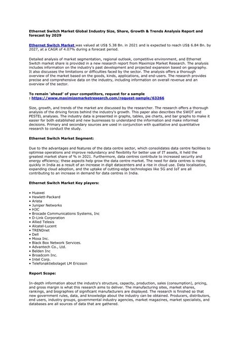 Ppt Ethernet Switch Market Ethernet Switch Market Analysis By Types New Technologie