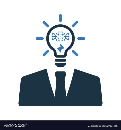 Business Thinking Idea Generate Smart Icon Vector Image