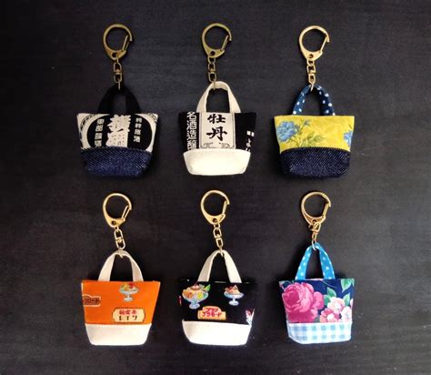 Handmade Mini Bag Keychain Japanese Fabric Flower Kimono