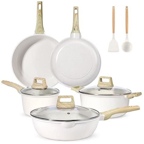 Gipp 10pcs Ceramic Coating Kitchen Cookware Setspots And Pans Set Non