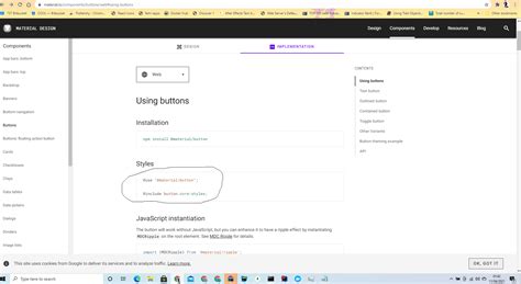 Mdc Button Missing Core Styles Mixin · Issue 6837 · Material Componentsmaterial Components