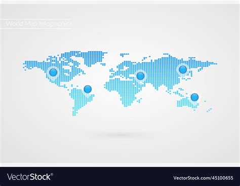 World Map Infographic Symbol Dotted Icon With Map Vector Image