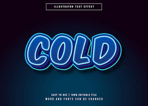 Premium Vector Cold Icy Text Style Effect