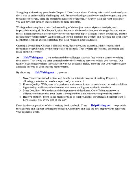 Parts Of Thesis Chapter 1 Download Free Pdf Thesis Methodology