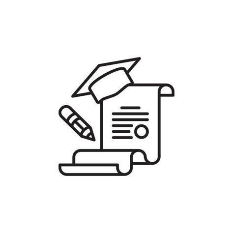 260 Certificate Icon Vector Stroke Stock Illustrations Royalty Free