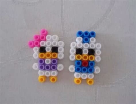 Mini Pyssla Paperino E Paperina Nel 2025 Perline Da Stirare Perline