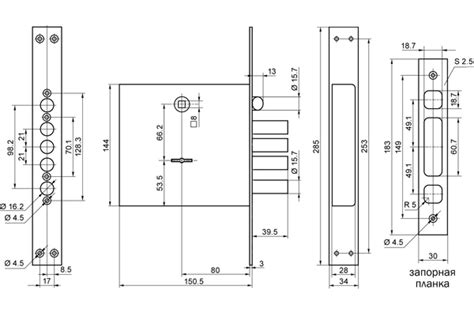 Замок Border (Бордер) врезной сувальдный с защёлкой ЗВ9-8 МК4Т/15 с ...
